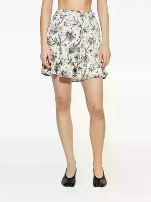 Kate Spade New York Floral-print A-line Skirt - Neutrals