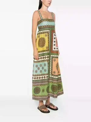 ALEMAIS Contina Square-neck Midi Dress