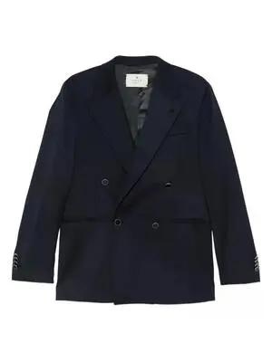 MANUEL RITZ Double-breasted Button-up Blazer - Blue