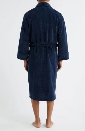 Daniel Buchler Mosaic Knit Robe - Dark Navy