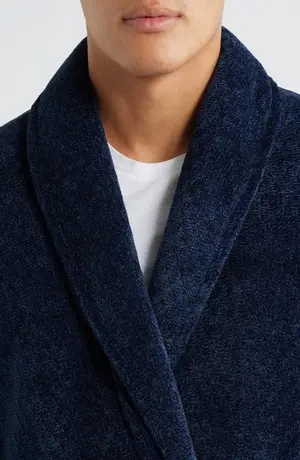Daniel Buchler Mosaic Knit Robe - Dark Navy
