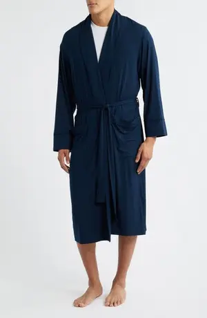 Daniel Buchler Modal & Silk Robe - Midnight