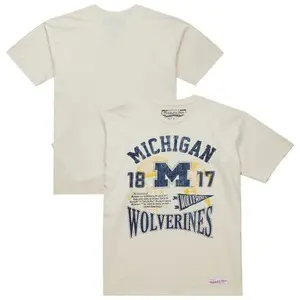 Mitchell & Ness Michigan Wolverines Heritage Scholar T-shirt - Cream