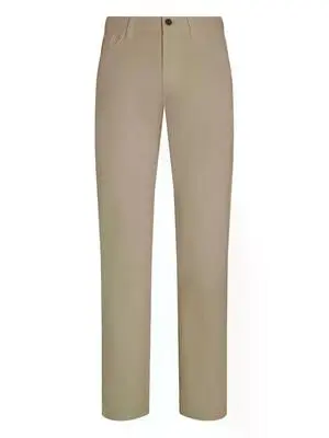 Zegna Leather-patch Stretch-cotton Pants