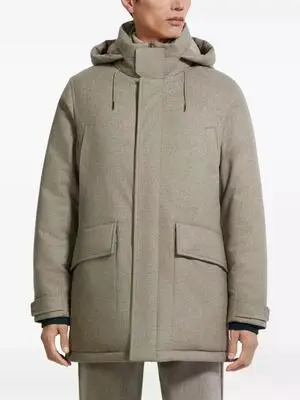 Zegna Hooded Wool Parka Coat