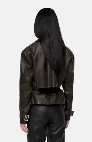 OW Daphne Faux Leather Jacket - Black