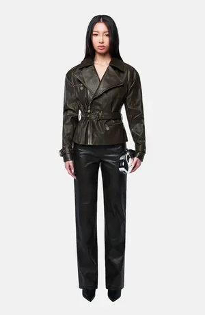 OW Daphne Faux Leather Jacket - Black