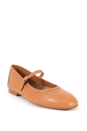 MENINA STEP Boheme Leather Mary Jane Flat - Caramel
