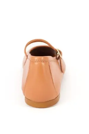 MENINA STEP Boheme Leather Mary Jane Flat - Caramel