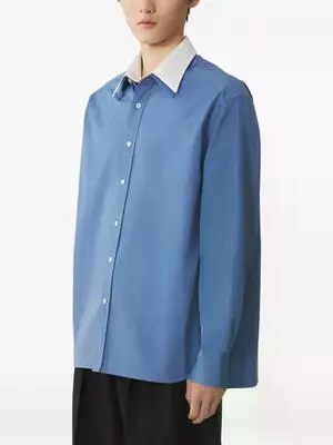 LANVIN Contrast-collar Cotton Shirt