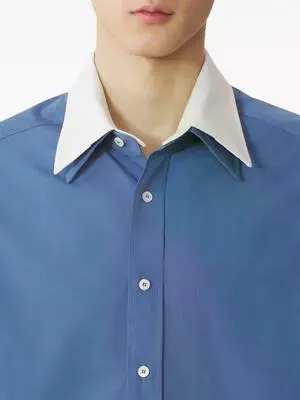 LANVIN Contrast-collar Cotton Shirt