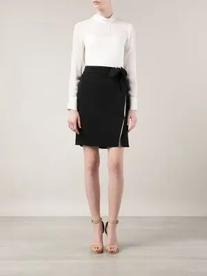 LANVIN Straight Midi Skirt With Bow Detail