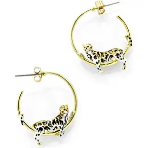 BILL SKINNER STUDIO Clouded Hoop Earrings - Leopard