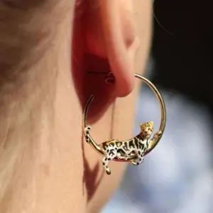 BILL SKINNER STUDIO Clouded Hoop Earrings - Leopard