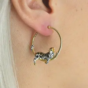 BILL SKINNER STUDIO Clouded Hoop Earrings - Leopard