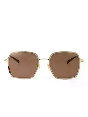 Gucci Interlocking G Square Frame Sunglasses - Neutrals