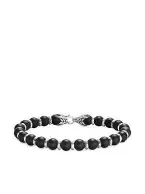 David Yurman Sterling Silver Onyx Bead Bracelet - Black