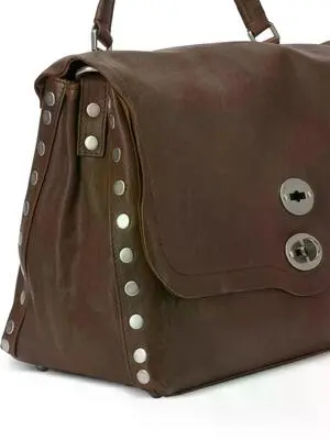 ZANELLATO Studded-detail Turn-lock Tote - Brown