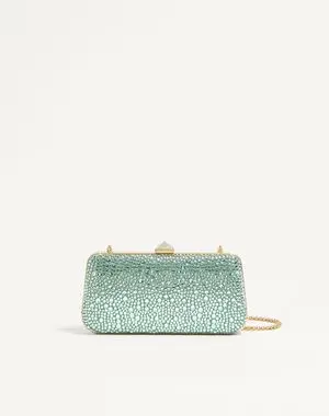 Valentino Garavani Carry Secrets Rhinestone Minaudiere Crysolite