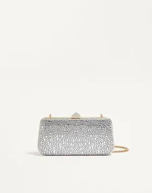 Valentino Garavani Carry Secrets Rhinestone Minaudiere - Crystal