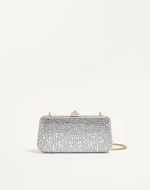 Valentino Garavani Carry Secrets Rhinestone Minaudiere - Crystal