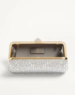 Valentino Garavani Carry Secrets Rhinestone Minaudiere - Crystal