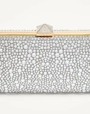 Valentino Garavani Carry Secrets Rhinestone Minaudiere - Crystal