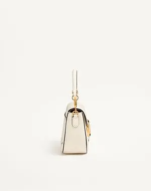Valentino Garavani Alltime Grainy Calfskin Shoulder Bag - Ivory