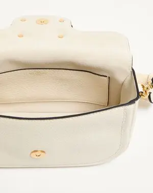 Valentino Garavani Alltime Grainy Calfskin Shoulder Bag - Ivory