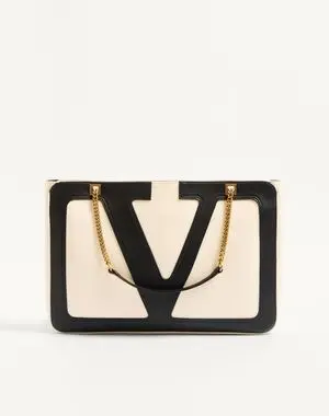 Valentino Garavani Viva Superstar Medium Nappa Leather Shopping Bag - Butter/black