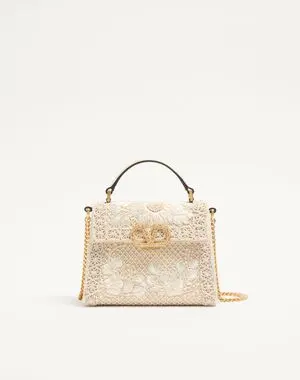 Valentino Garavani Vsling Mini Embroidered Handbag With Jewel Logo
