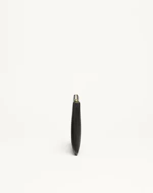 Valentino Garavani Vlogo Signature Grainy Calfskin Clutch - Black