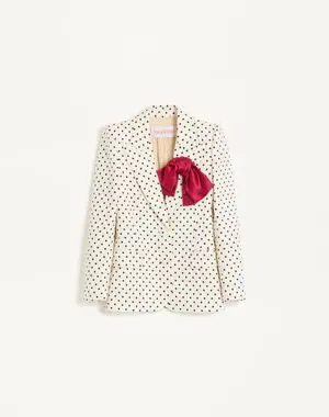 Valentino Garavani Plusdepois Print Jacket With Bow Detail Birch/black
