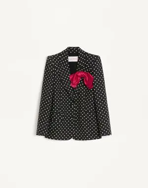 Valentino Garavani Plusdepois Print Jacket With Bow Detail - Black/birch