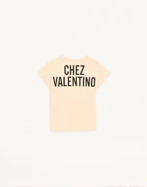 Valentino Garavani Cotton T-shirt With Panther Lady Print - Birch/black