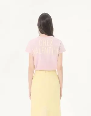 Valentino Garavani Cotton T-shirt With Panther Lady Print - Pink