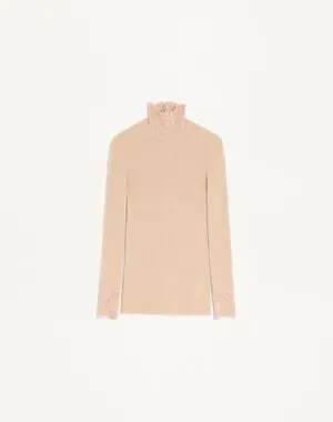 Valentino Garavani Lace Trimmed High Neck Jumper
