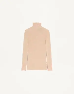 Valentino Garavani Lace Trimmed High Neck Jumper