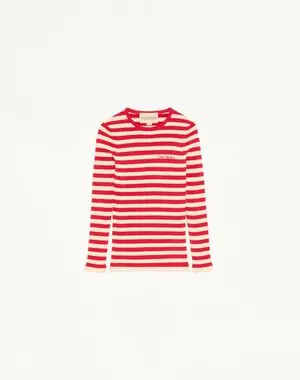 Valentino Garavani Lace Trimmed High Neck Jumper - Birch/paris
