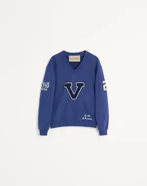 Valentino Garavani Embroidered Sweatshirt - Blue/ivory