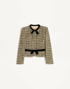 Valentino Garavani Tweed Jacket With Velvet Details - Multicolour