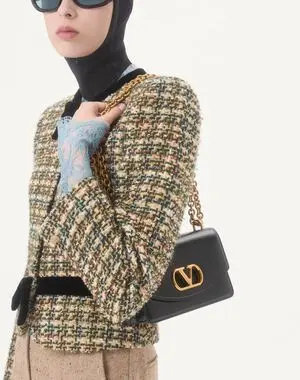 Valentino Garavani Tweed Jacket With Velvet Details - Multicolour