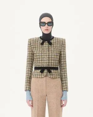 Valentino Garavani Tweed Jacket With Velvet Details - Multicolour