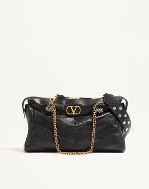 Valentino Garavani Panthea Shoulder Bag - Black