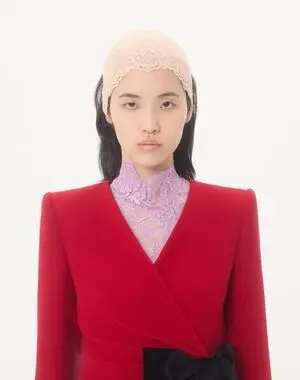 Valentino Garavani Wool Crepe Jacket With Bow - Paris/black