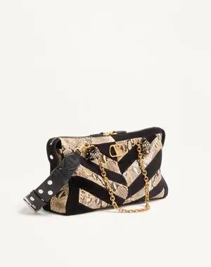 Valentino Garavani Panthea Python And Suede Shoulder Bag