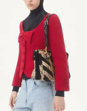 Valentino Garavani Panthea Python And Suede Shoulder Bag