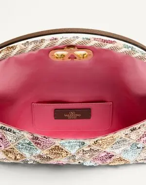 Valentino Garavani Small Shoulder Bag With Rhombelle Embroidery - Multicolour