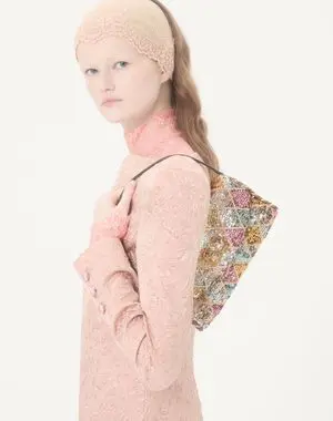 Valentino Garavani Small Shoulder Bag With Rhombelle Embroidery - Multicolour