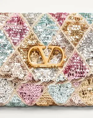 Valentino Garavani Small Shoulder Bag With Rhombelle Embroidery - Multicolour